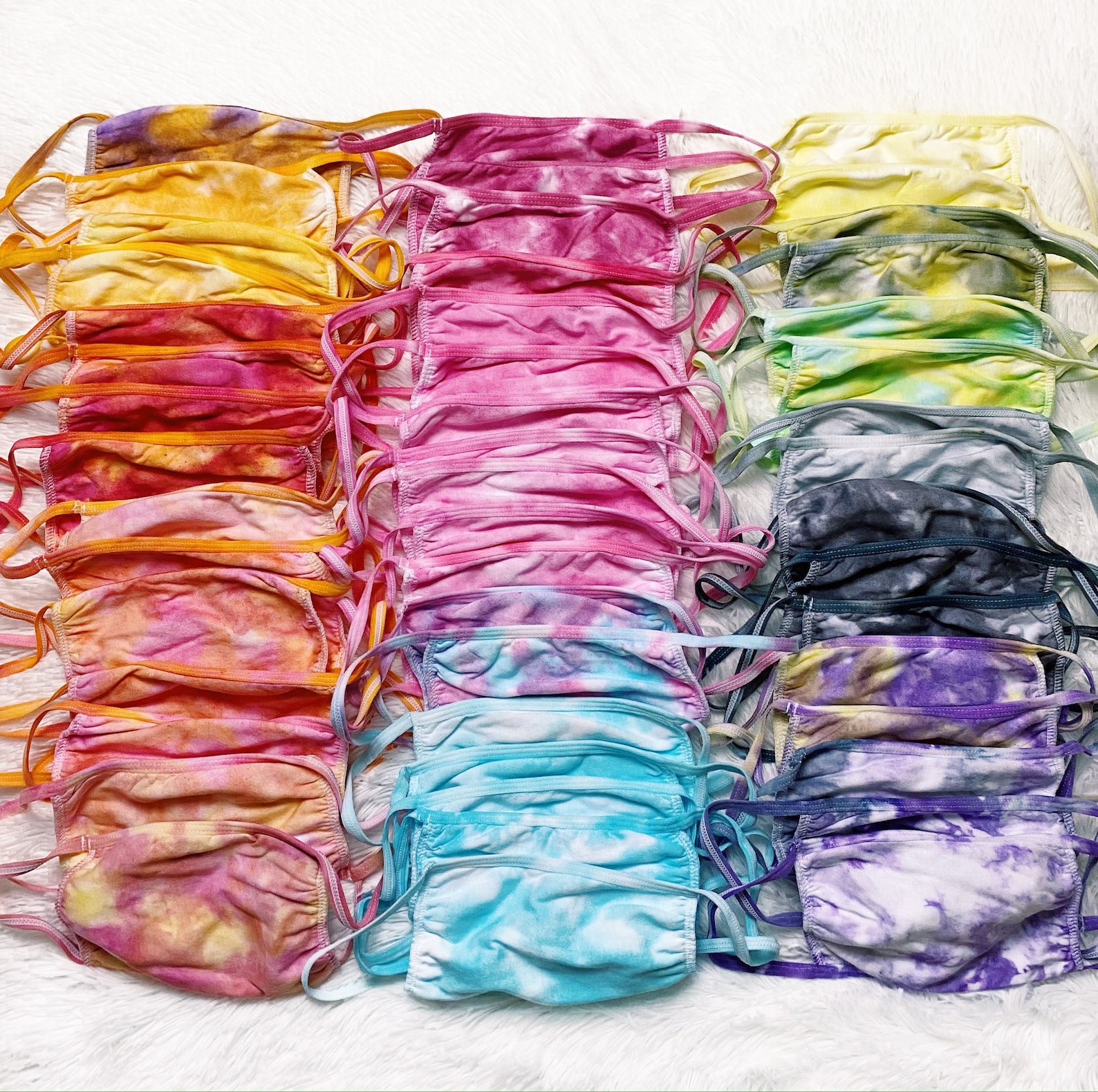 Tie-dye Face Mask, Shades of Blue & Green | 100% Cotton Face Covering ...