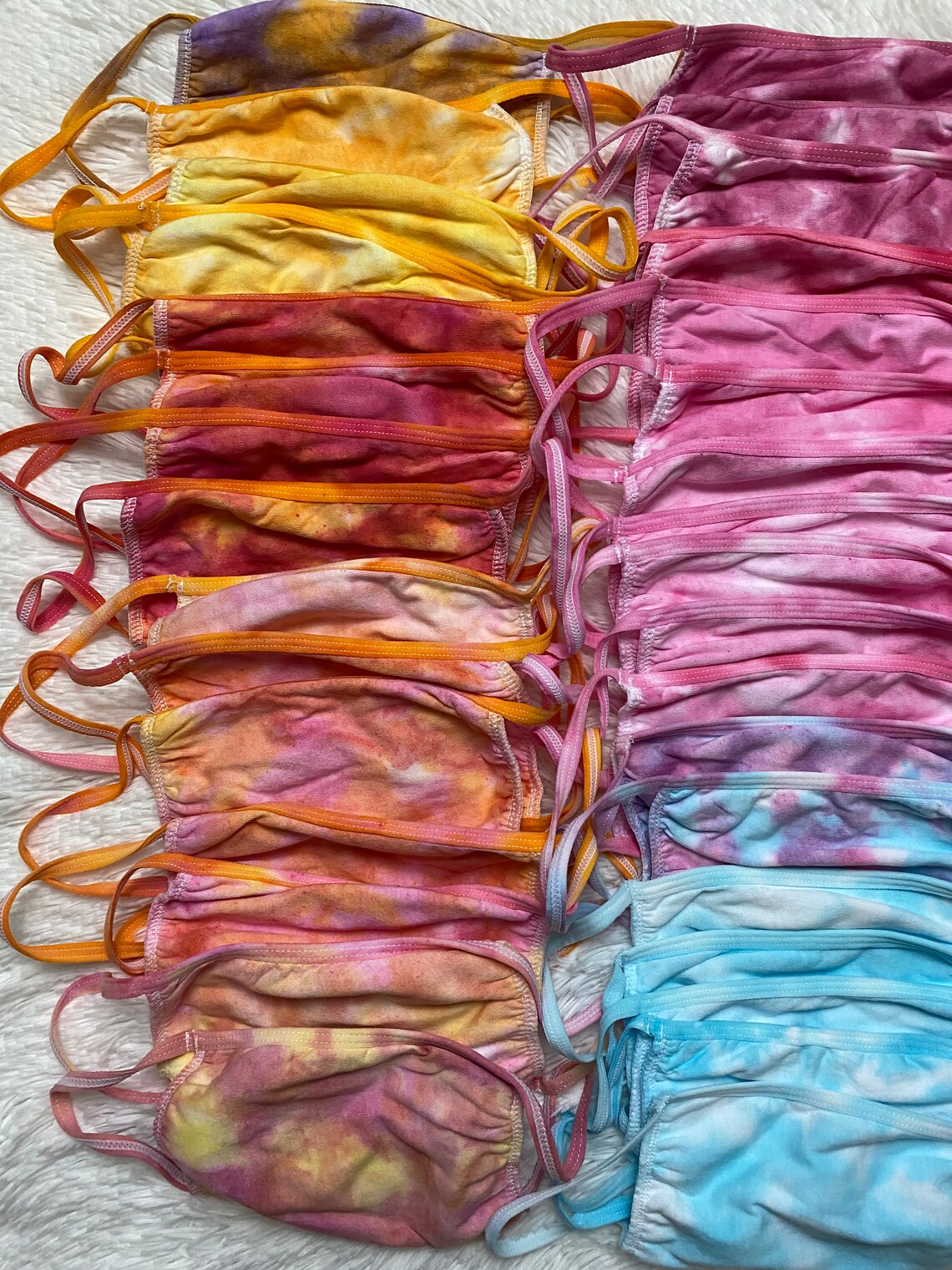 Tie-dye Face Mask, Shades of Blue & Green | 100% Cotton Face Covering ...