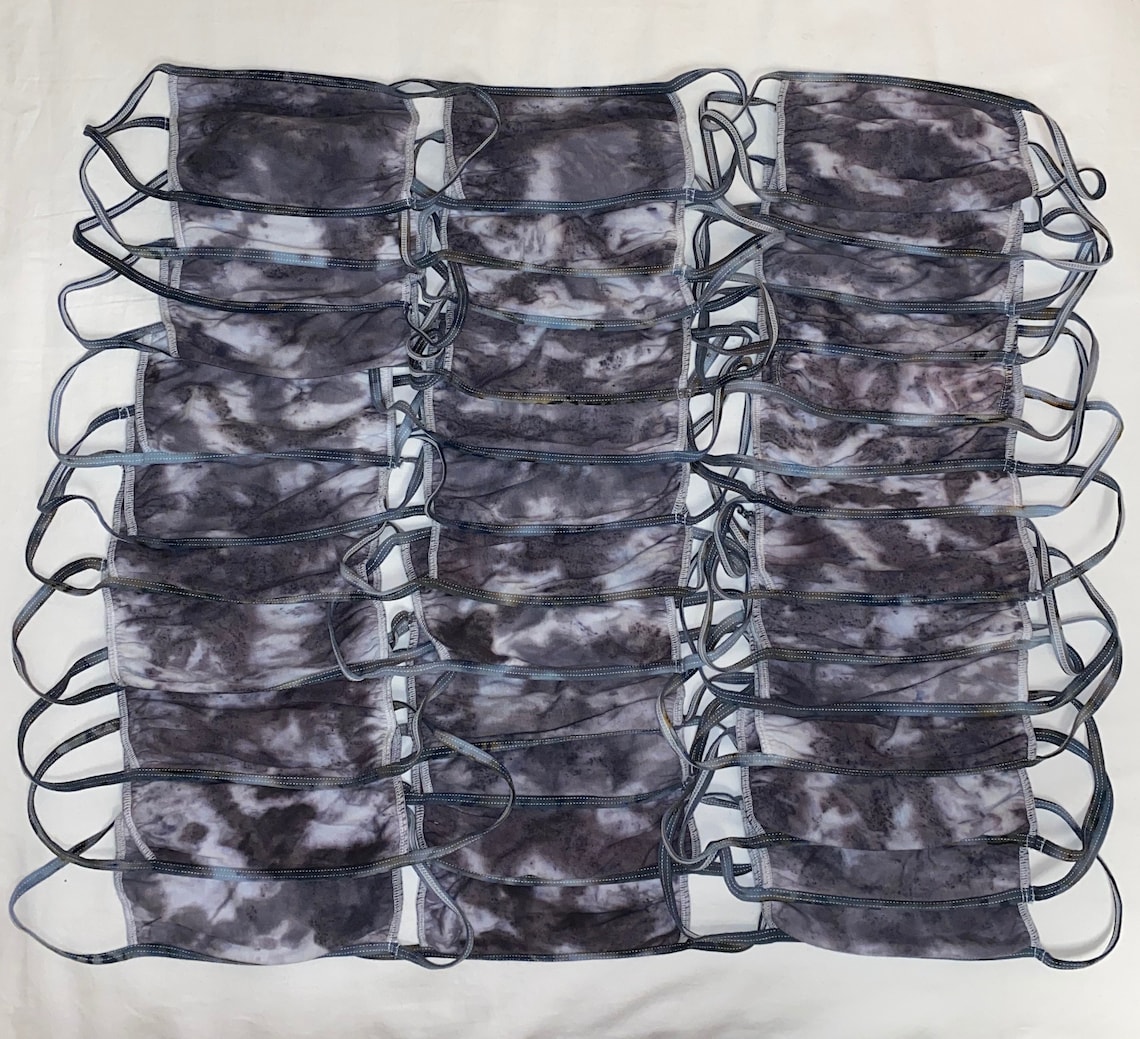 Tie-dye Face Mask, Shades of Blue & Green | 100% Cotton Face Covering ...