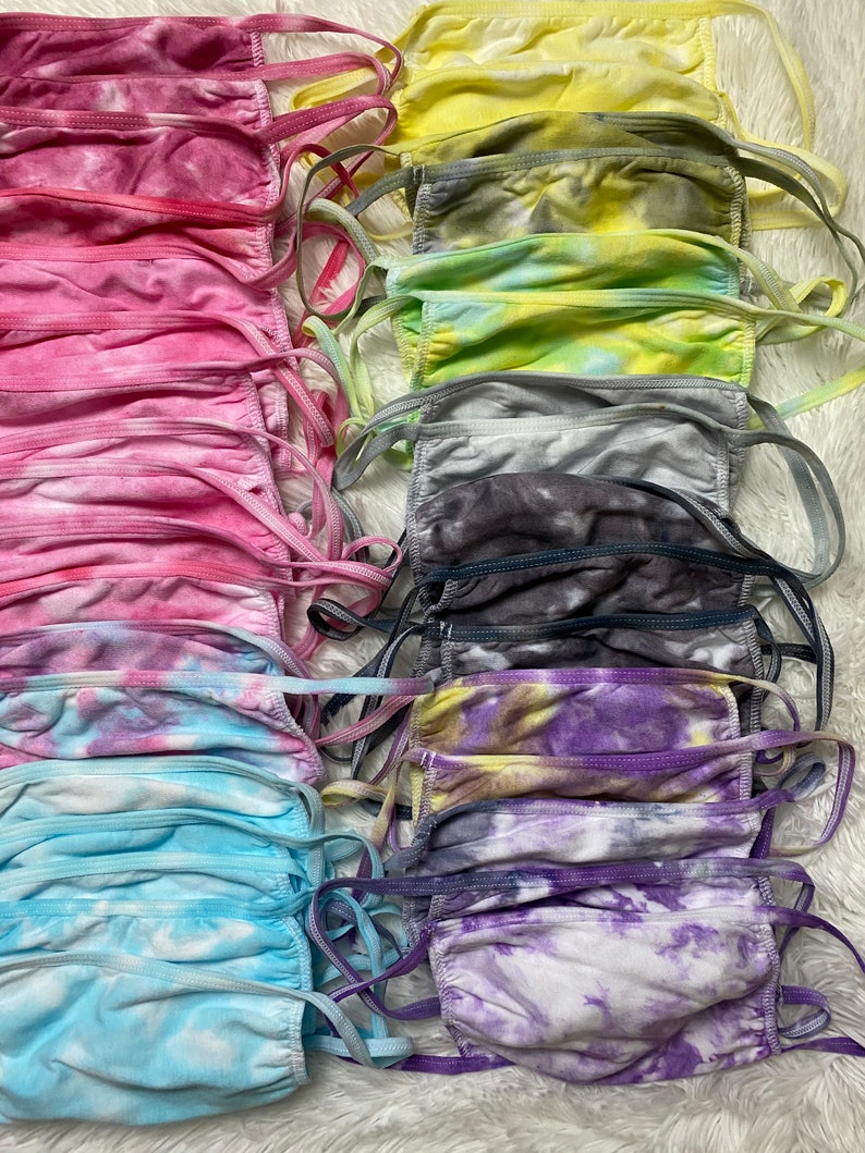 Tie-dye Face Mask, Shades of Blue & Green | 100% Cotton Face Covering ...