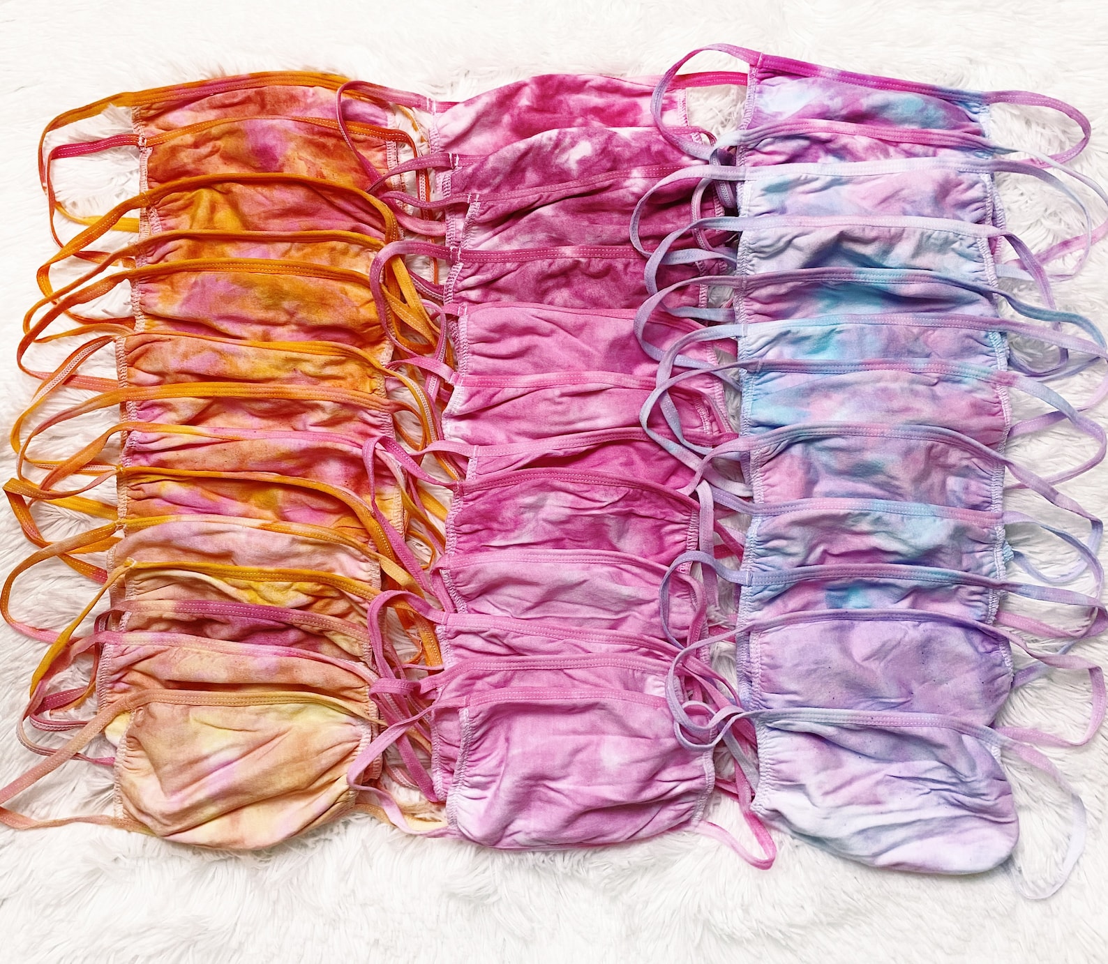 Tie-dye Face Mask, Shades of Blue & Green | 100% Cotton Face Covering ...