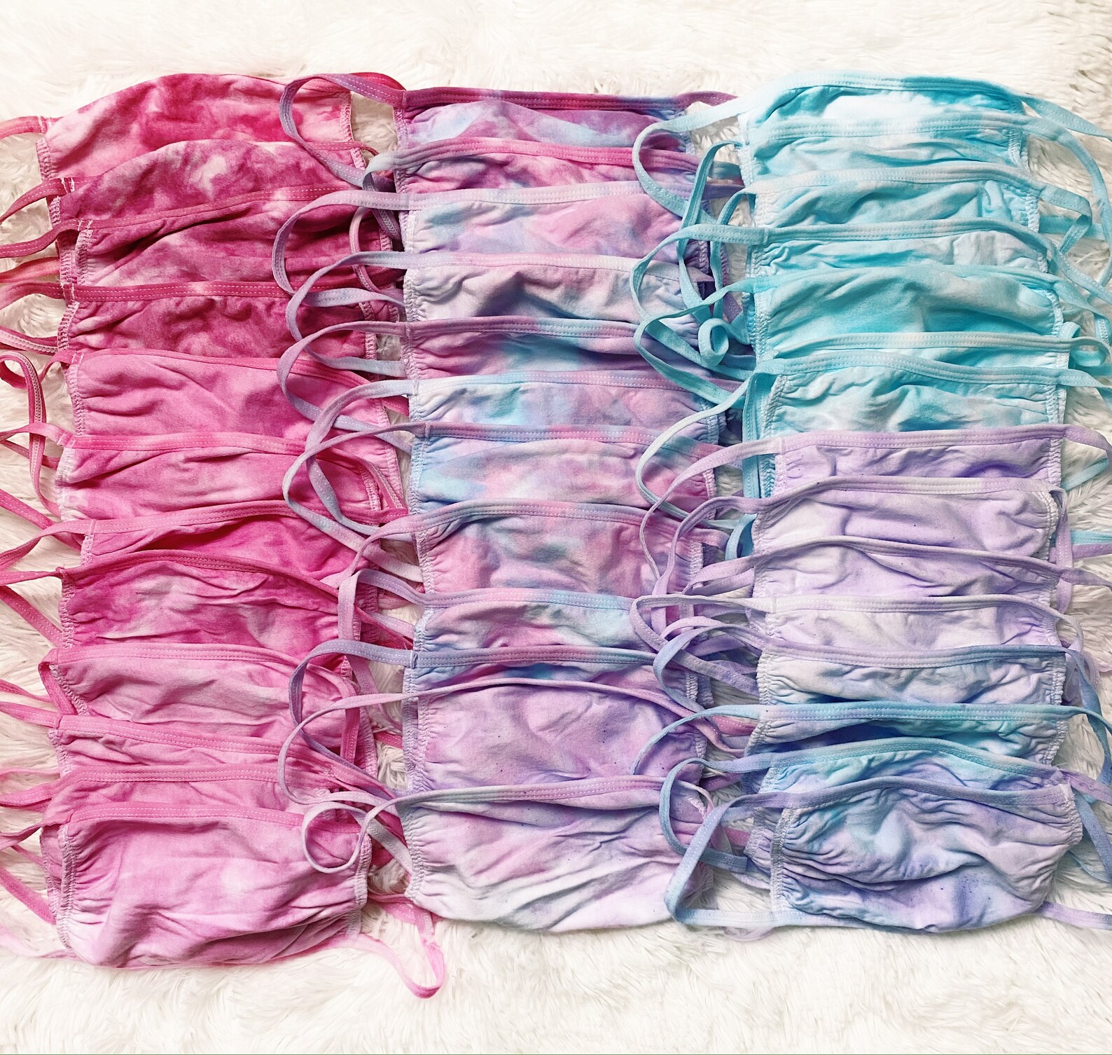 Tie-dye Face Mask, Shades of Blue & Green | 100% Cotton Face Covering ...
