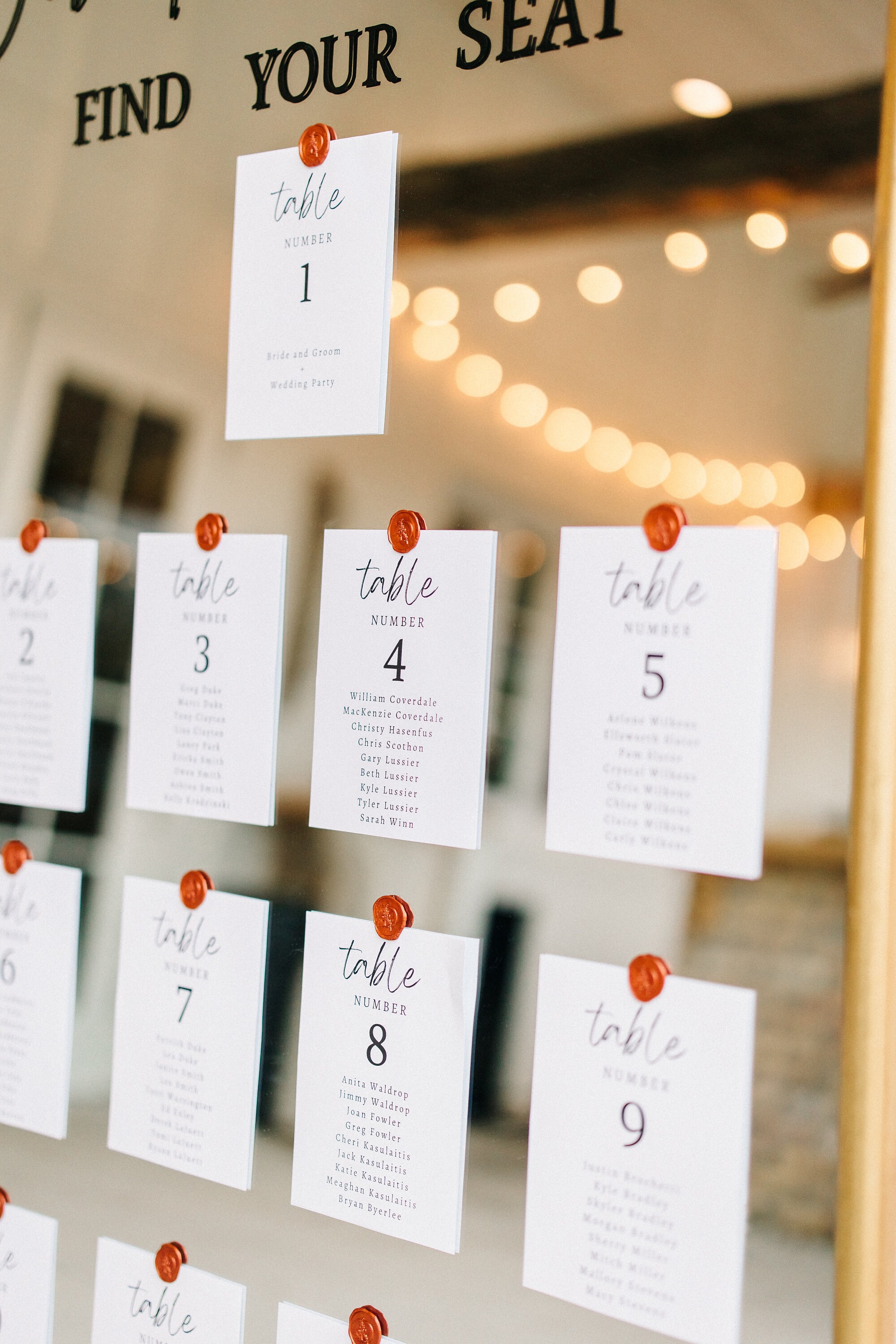 Wedding Seating Chart Cards Template - Etsy