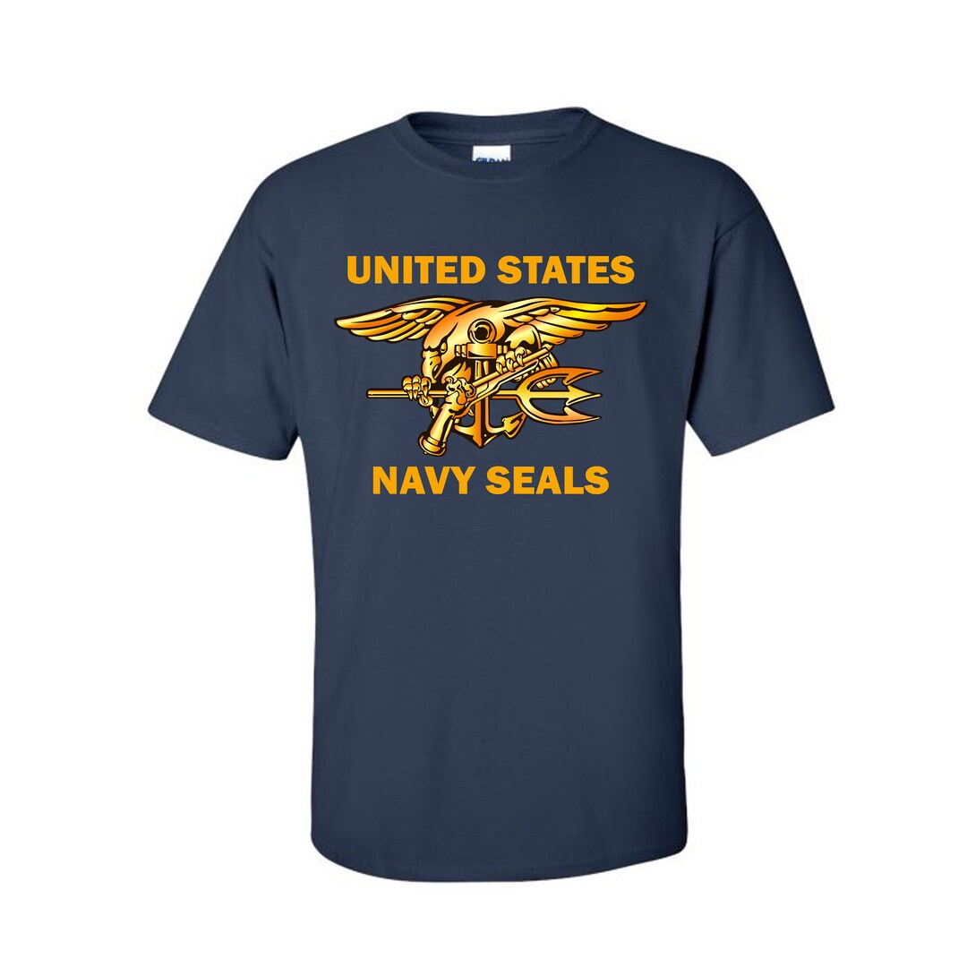 United States Navy Seals Gold Emblem Veteran Patriotic T-shirt - Etsy