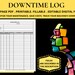 Downtime Log Machine Breakdown Report Template Downtime Tracking ...