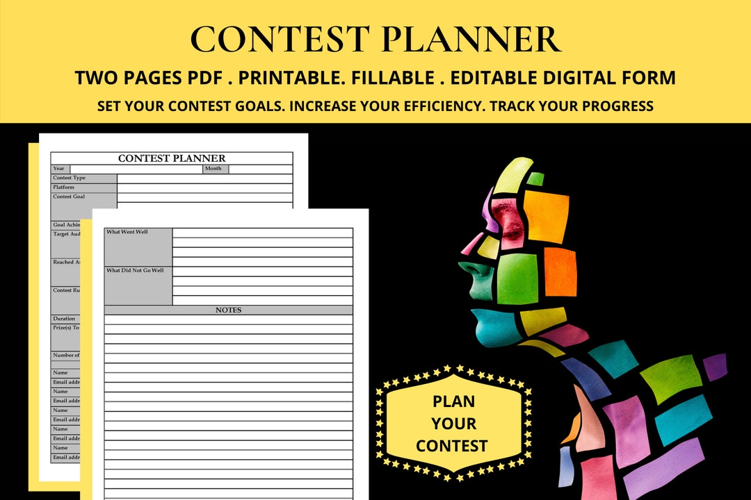 Contest Planner Contest Tracker Reflections Contest Planner - Etsy