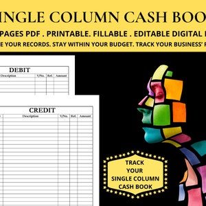 Single Column Cash Book Format Manual Cash Book Format Simple Cash Book ...