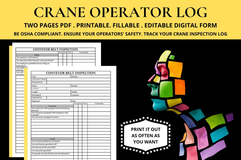 Crane Operator Log Book Daily Inspection Checklist for Overhead Cranes ...