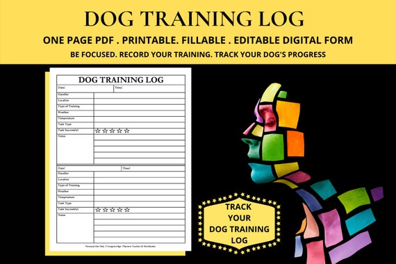 Dog Training Record Keeping Log Book Dog Training Log Sheet - Etsy