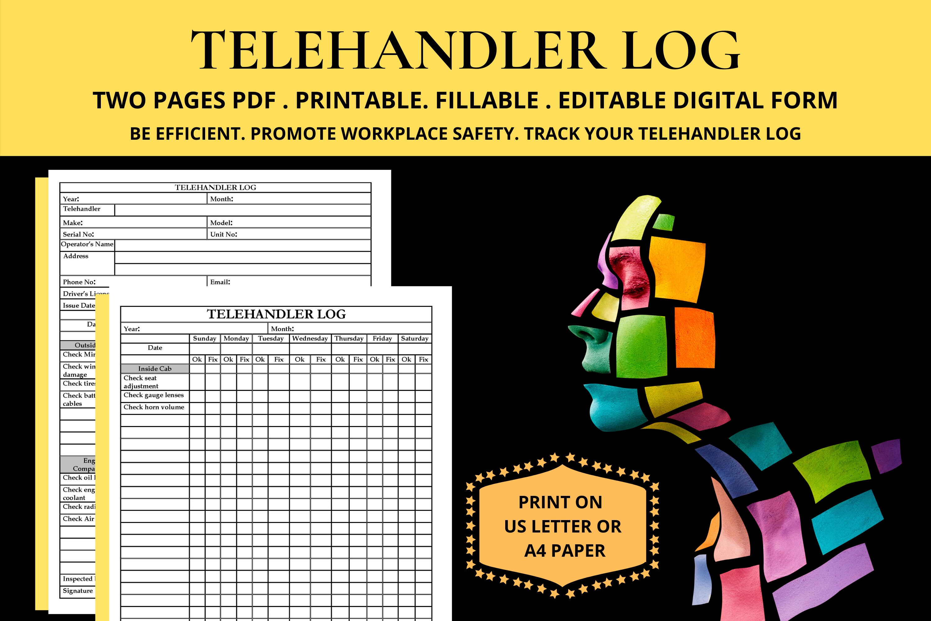 Telehandler Log Book Telehandler Daily Inspection Checklist Telehandler ...