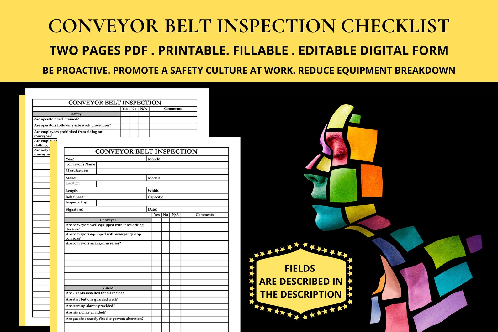 Conveyor Belt Inspection Checklist Conveyor Belt Preventive Maintenance ...