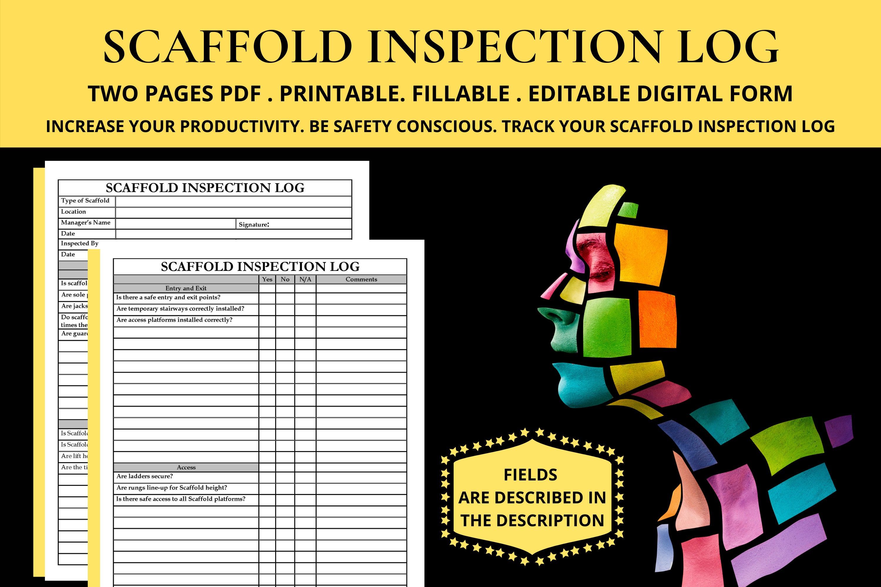 Scaffold Inspection Register Template Checklist Scaffolding Inspection ...