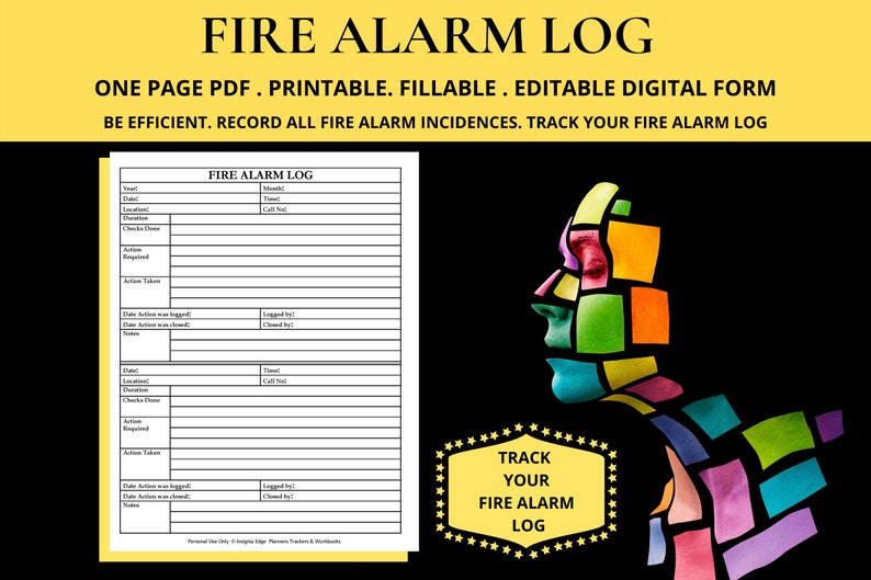 Fire Alarm Log Book Template Fire Test Log Record Register Book Weekly ...