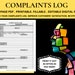 Customer Complaint Log Form Record Register Format Grievance Reports ...