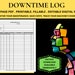 Downtime Log Machine Breakdown Report Template Downtime Tracking ...
