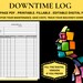 Downtime Log Machine Breakdown Report Template Downtime Tracking ...