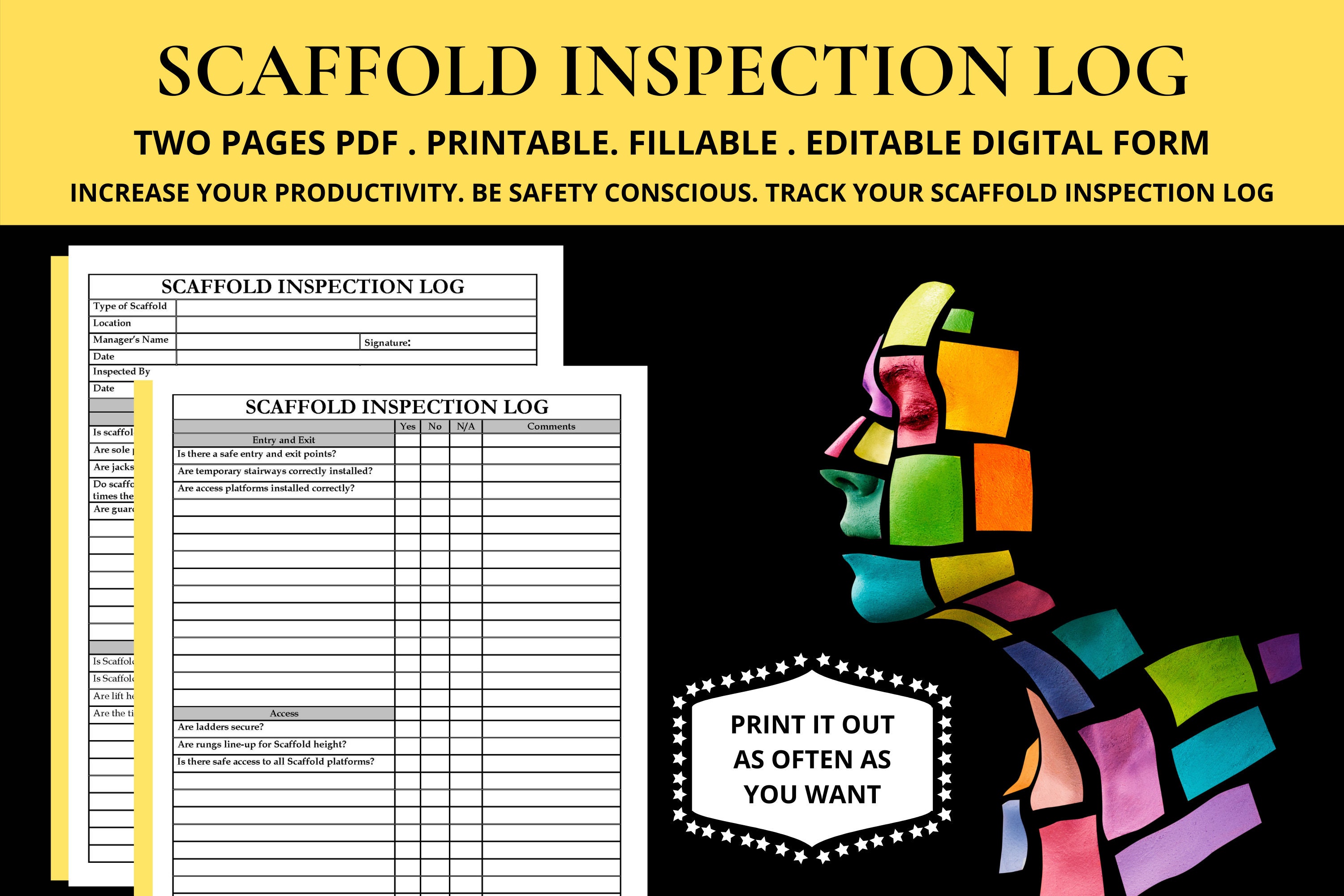 Scaffold Inspection Register Template Checklist Scaffolding Inspection ...