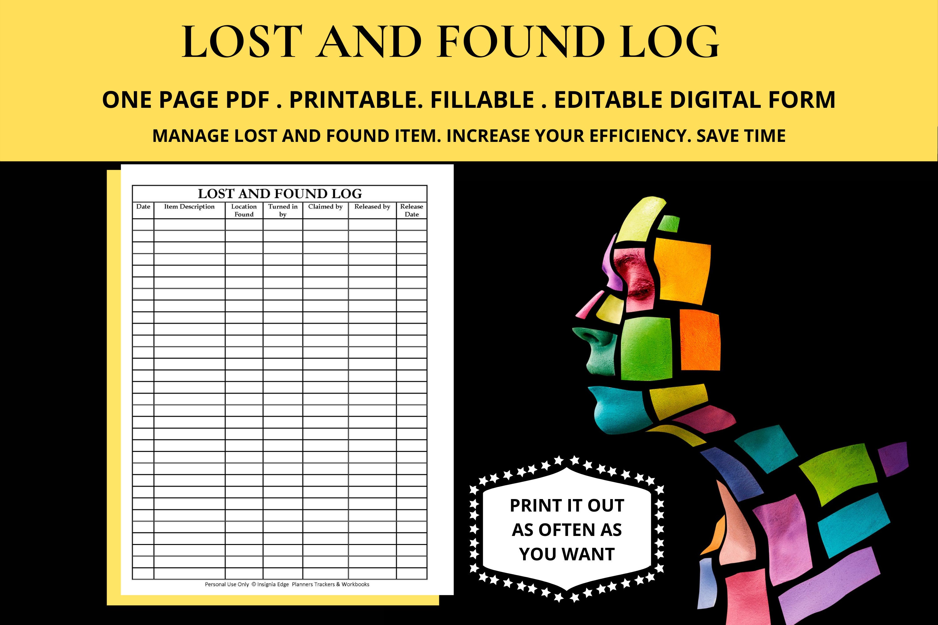 Airport Lost & Found Log Lost and Found Tracker Lost Property Book ...