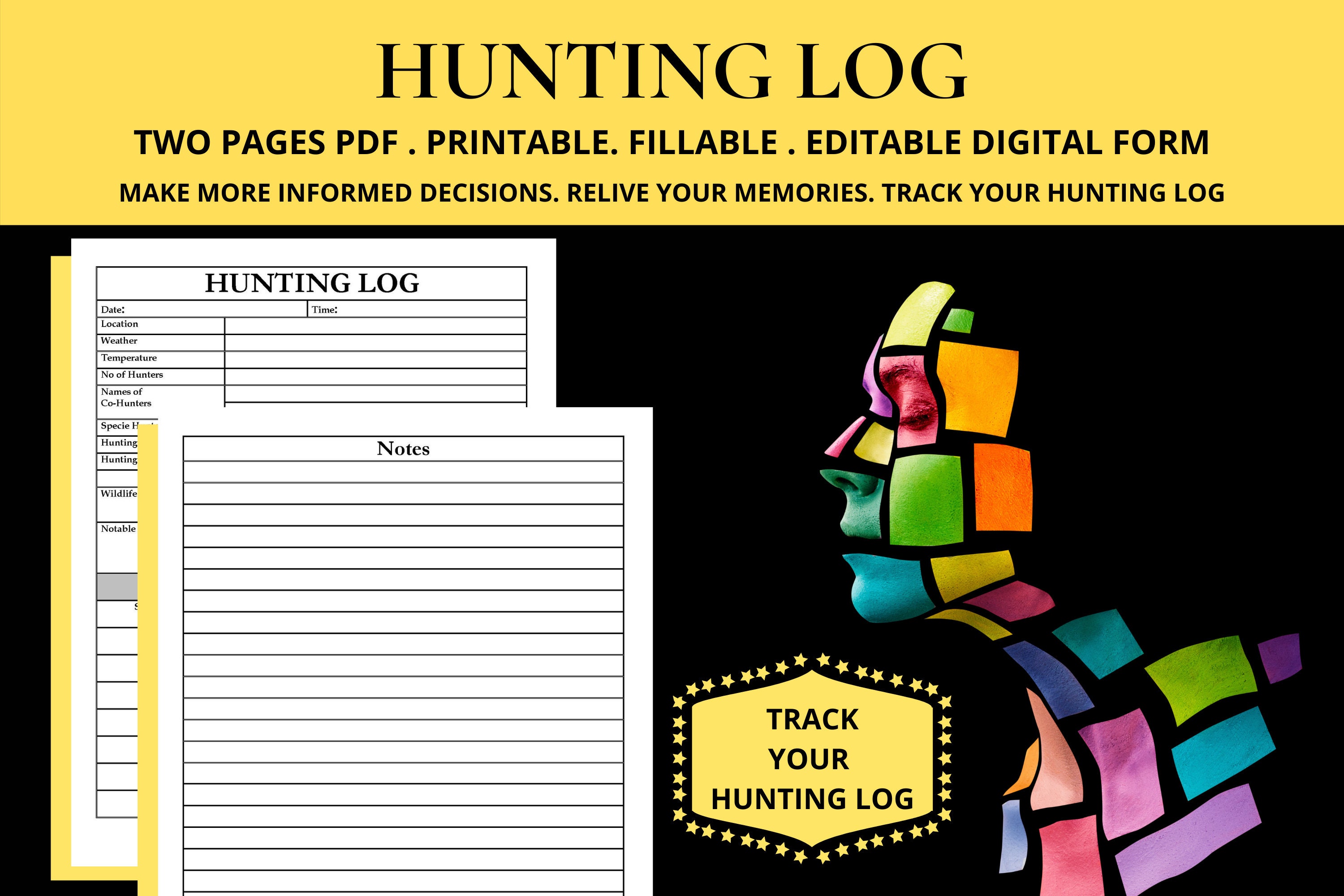 Hunting Journal Book Template Hunting Log Book Guide Deer Hunting ...
