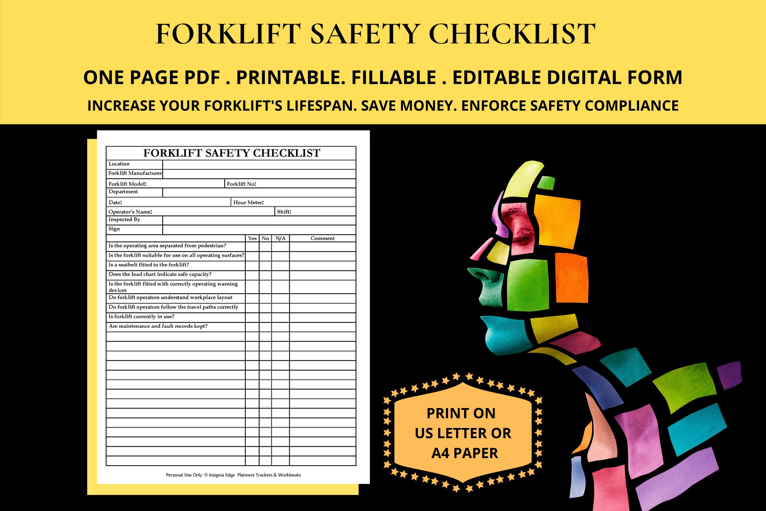 Fork Lift Truck Safety Checklist Forklift Safety Checklist Book ...