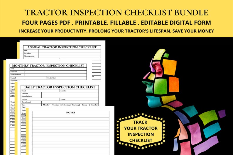 Tractor Daily Inspection Checklist Preventative Maintenance Checklist ...