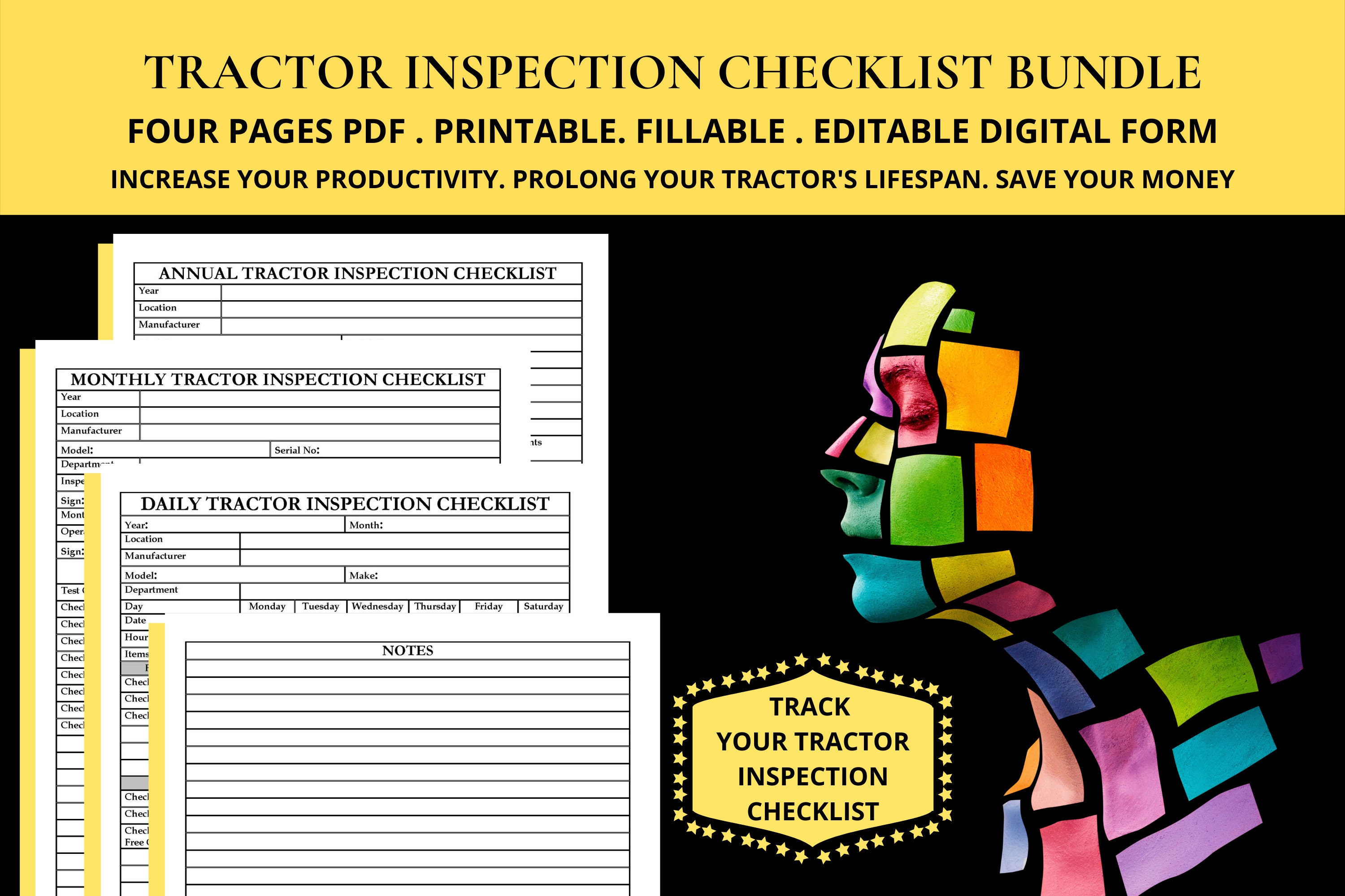 Tractor Daily Inspection Checklist Preventative Maintenance Checklist ...