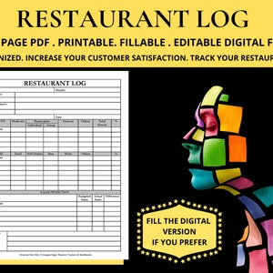 Restaurant Logbook Book Template Format Restaurant Manager Daily Report ...