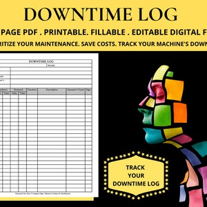 Downtime Log Machine Breakdown Report Template Downtime Tracking Spreadsheet Production ...