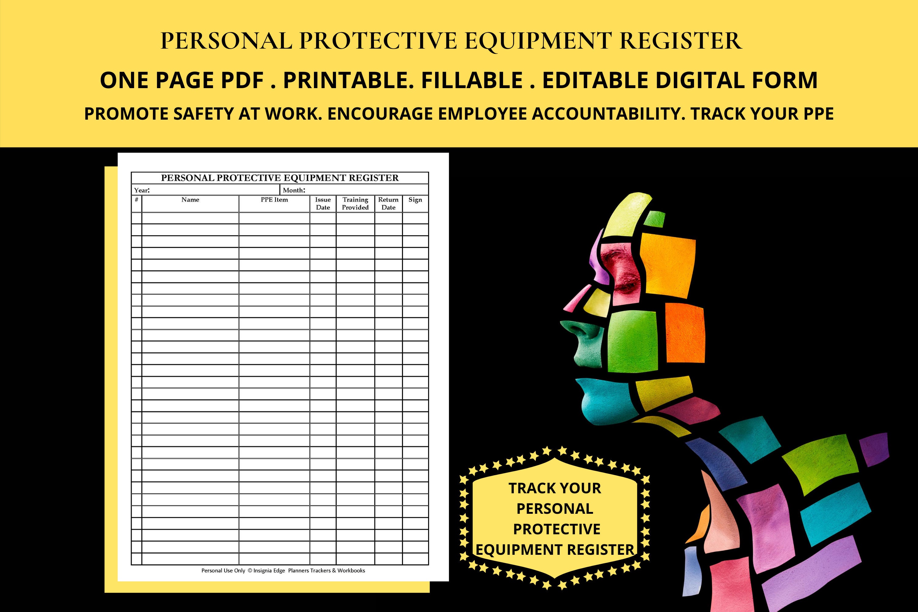 Personal Protective Equipment Register & Usage Log Template - Etsy UK