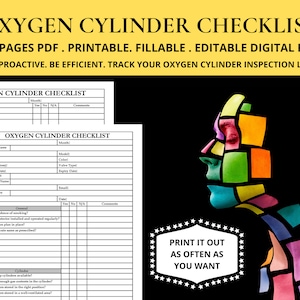 Oxygen Cylinder Checklist Oxygen Cylinder Safety Check Log Oxygen Tank ...