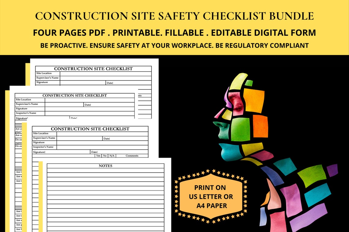 Daily Construction Site Safety Checklist Form Civil Construction Site ...