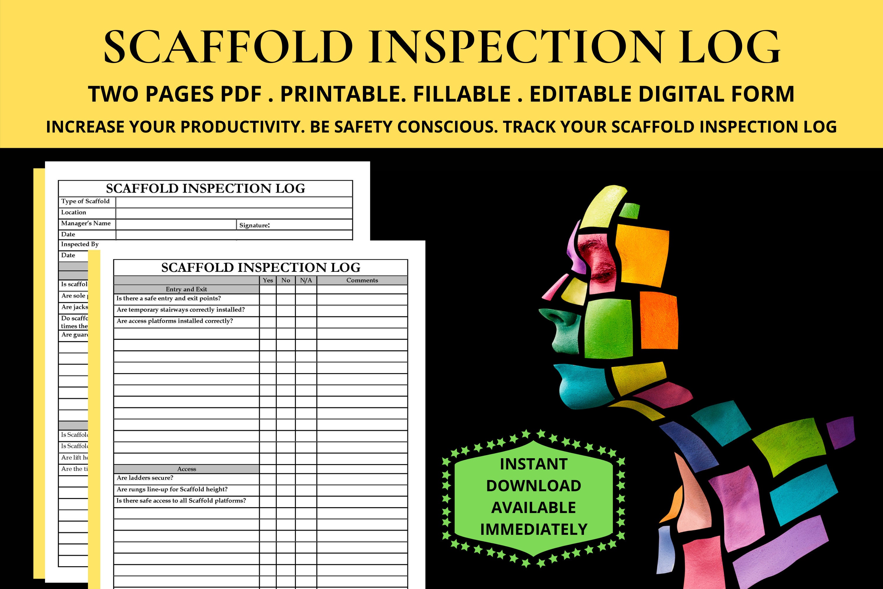 Scaffold Inspection Register Template Checklist Scaffolding Inspection ...