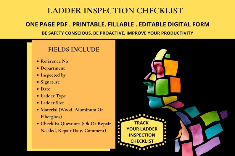 Ladder Inspection Checklist Forms Template Portable Ladder Maintenance ...