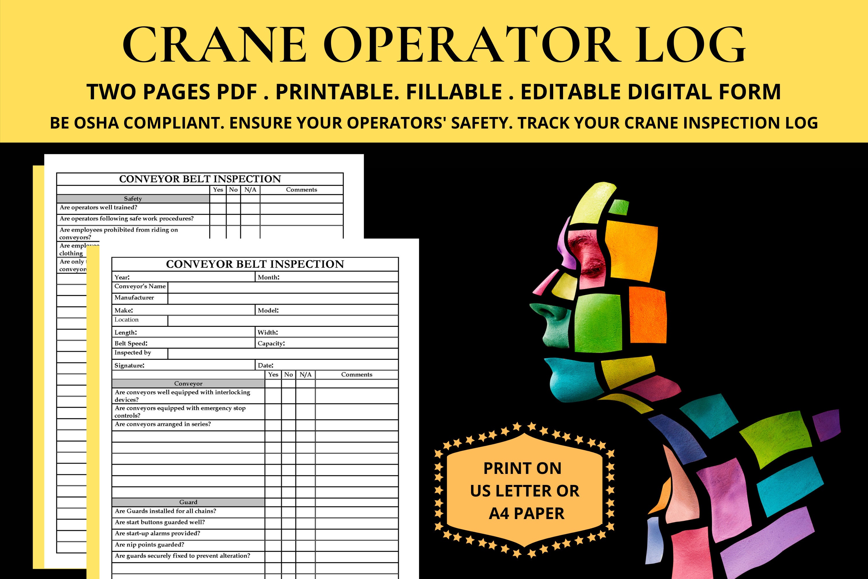 Crane Operator Log Book Daily Inspection Checklist for Overhead Cranes ...