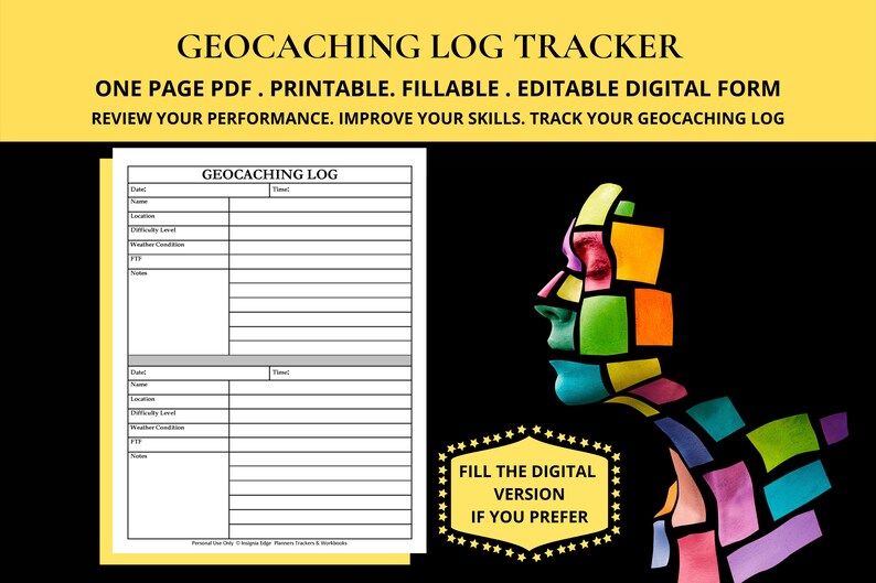 Geocache Log Book Geocaching Log Sheets Notebook Geocaching Information ...