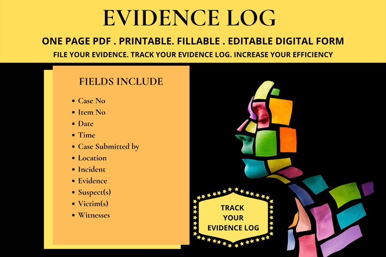 Evidence Log Sheet Form Book Template Evidence Recovery Collection Log ...