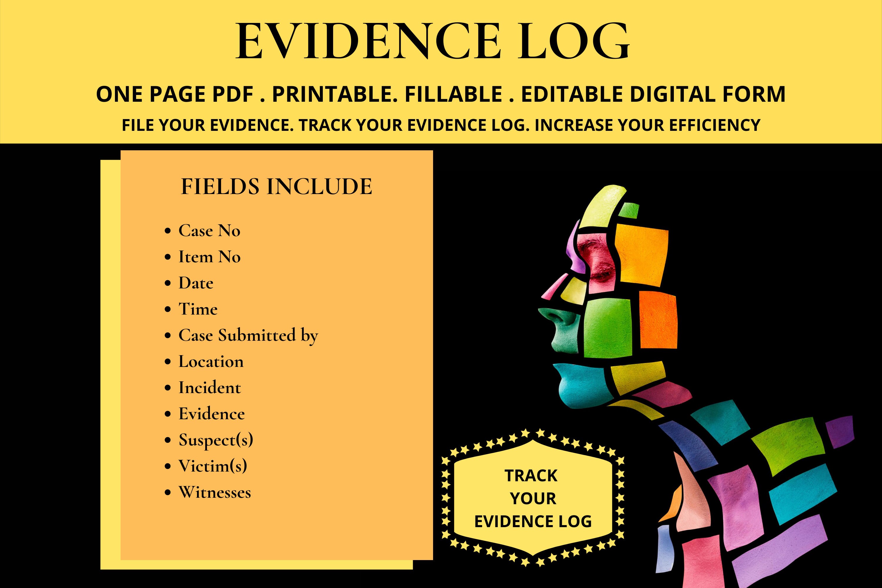 Evidence Log Sheet Form Book Template Evidence Recovery Collection Log ...