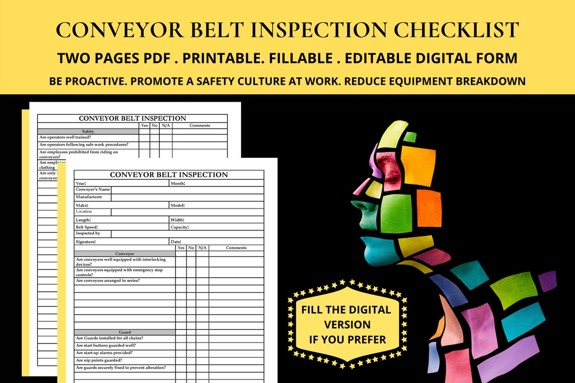 Conveyor Belt Inspection Checklist Conveyor Belt Preventive Maintenance ...