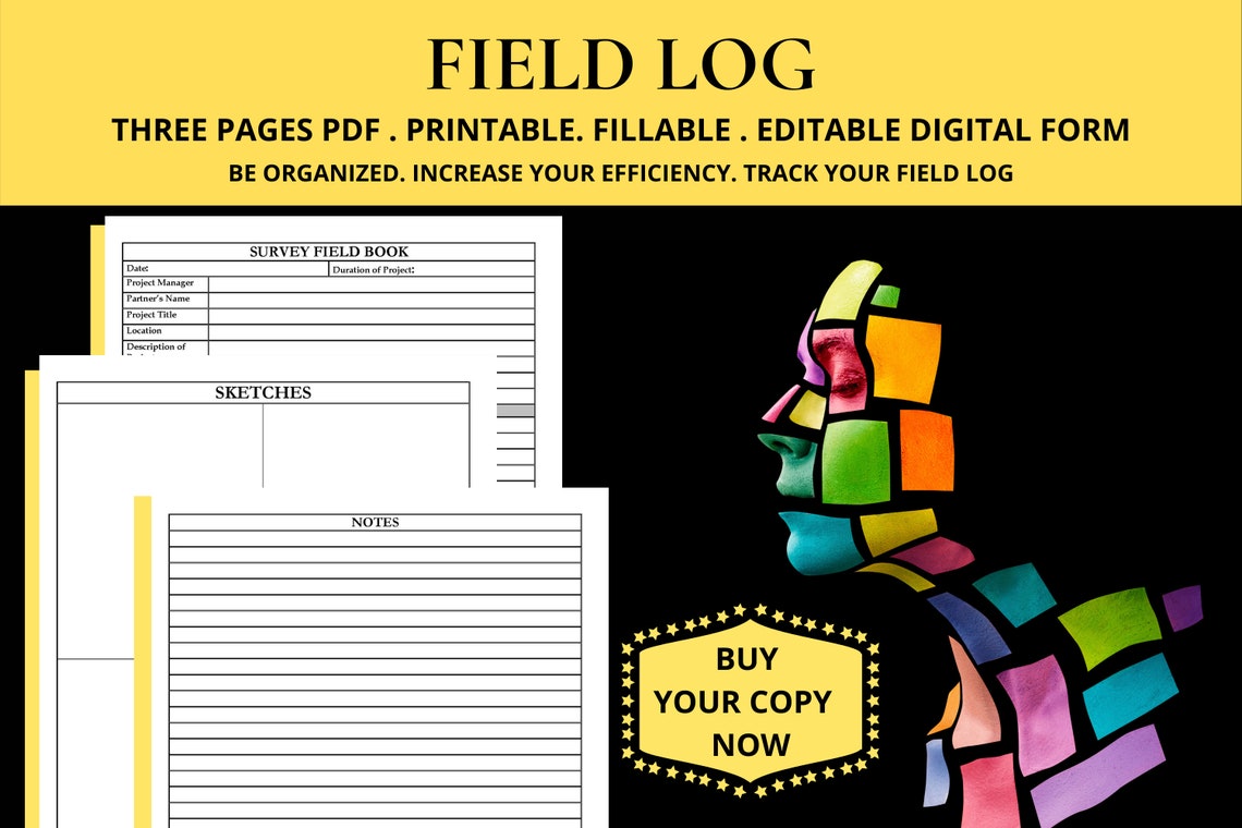 Field Log Book Survey Field Book Template Construction Field Notebook ...