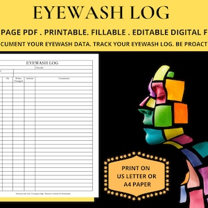 Eye Wash Station Inspection Log Sheet Checklist Weekly Emergency Eye ...