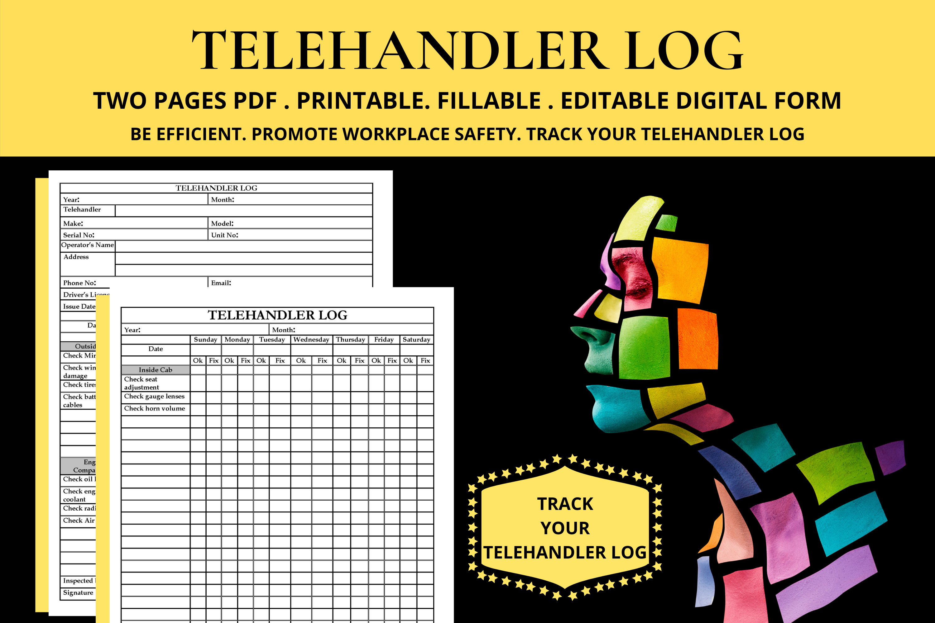 Telehandler Log Book Telehandler Daily Inspection Checklist Telehandler ...