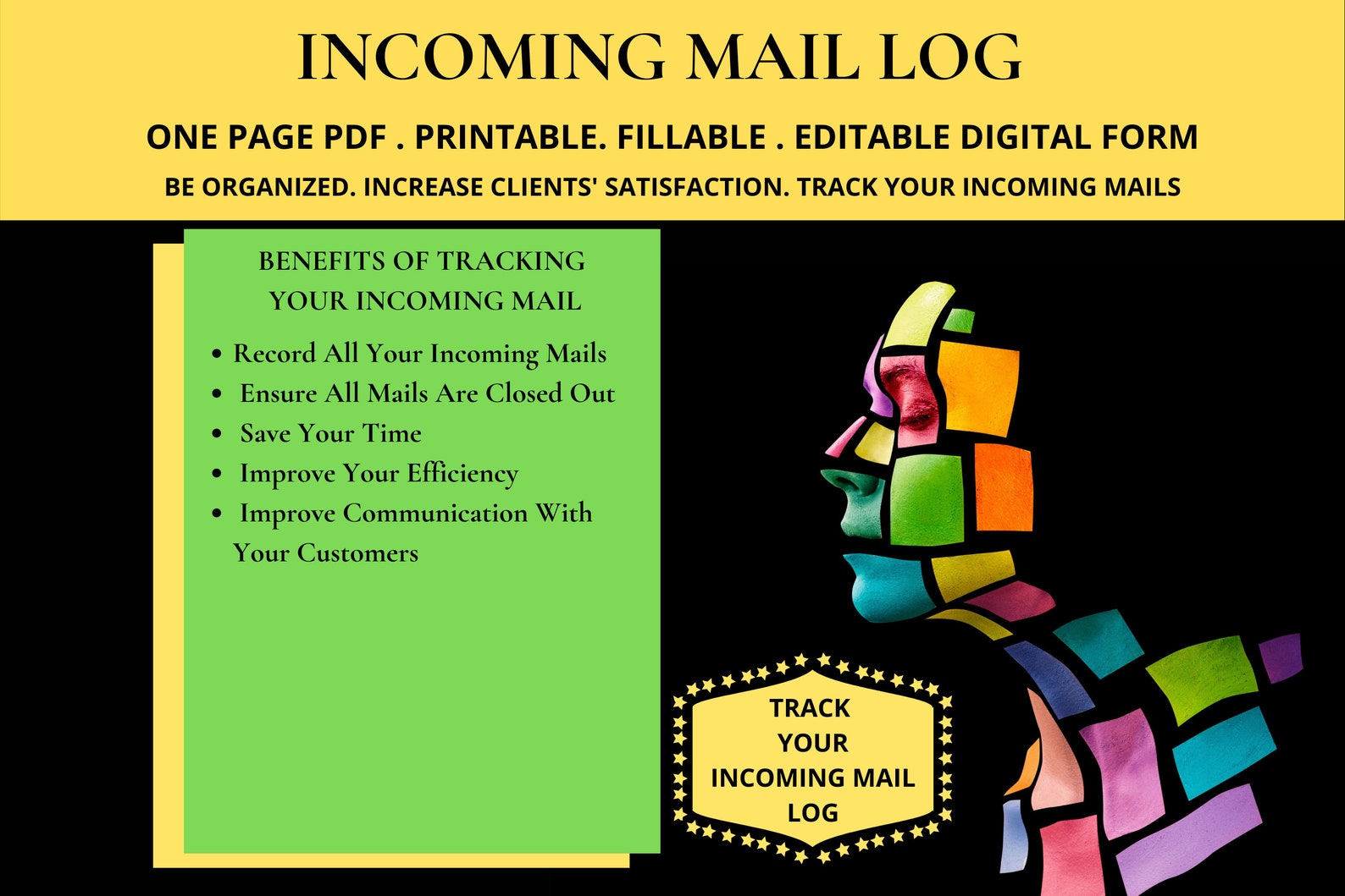 Incoming Mail Log Template Incoming Mail Register Template - Etsy