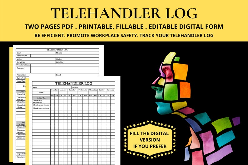 Telehandler Log Book Telehandler Daily Inspection Checklist Telehandler ...