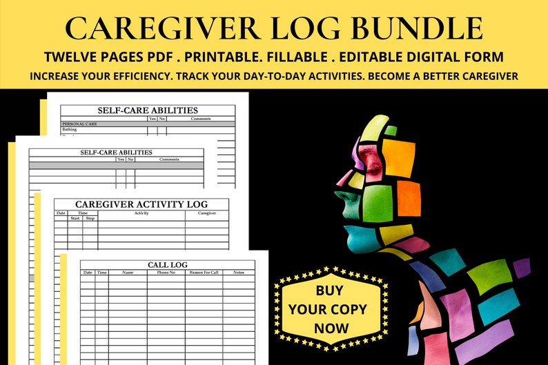 Caregiver Log Book A Daily Record Caregiver Schedule Template Caregiver ...