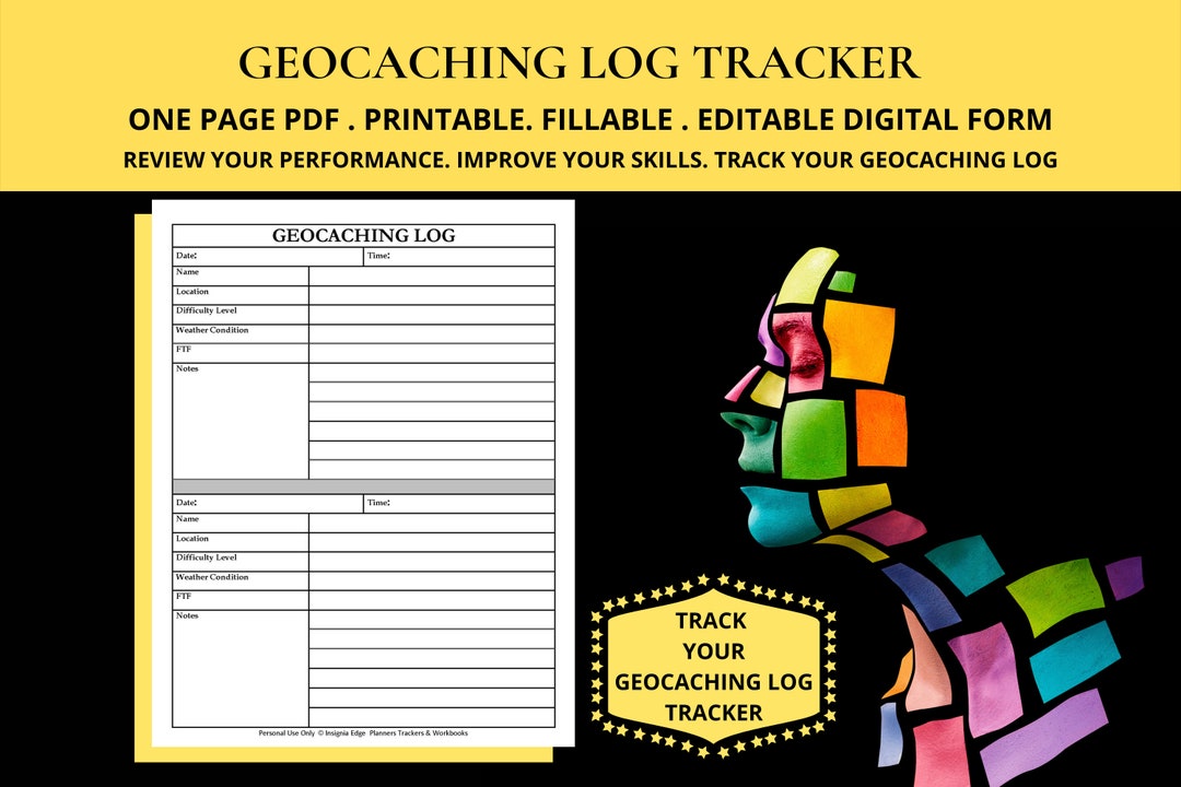 Geocache Log Book Geocaching Log Sheets Notebook Geocaching Information ...