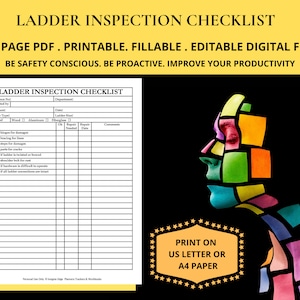 Ladder Inspection Checklist Forms Template Portable Ladder Maintenance ...