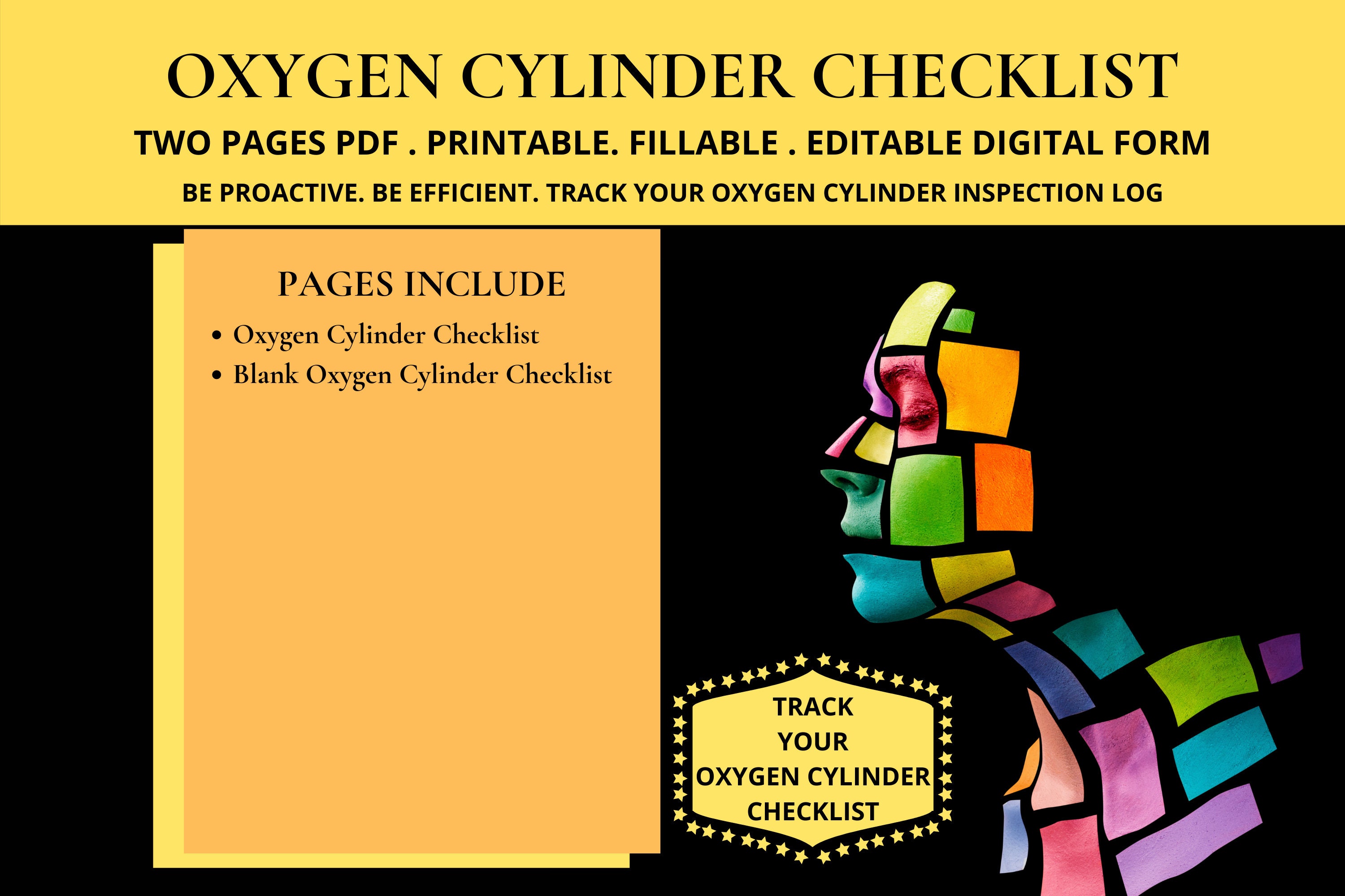 Oxygen Cylinder Checklist Oxygen Cylinder Safety Check Log Oxygen Tank ...