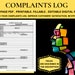 Customer Complaint Log Form Record Register Format Grievance Reports ...