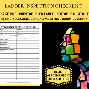 Ladder Inspection Checklist Forms Template Portable Ladder Maintenance ...