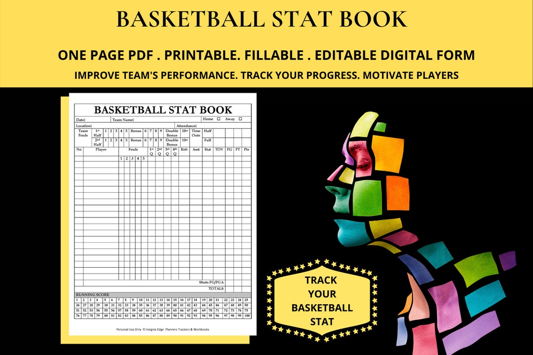 Basketball Stat Book Basketball Player Log College Basketball Stat ...